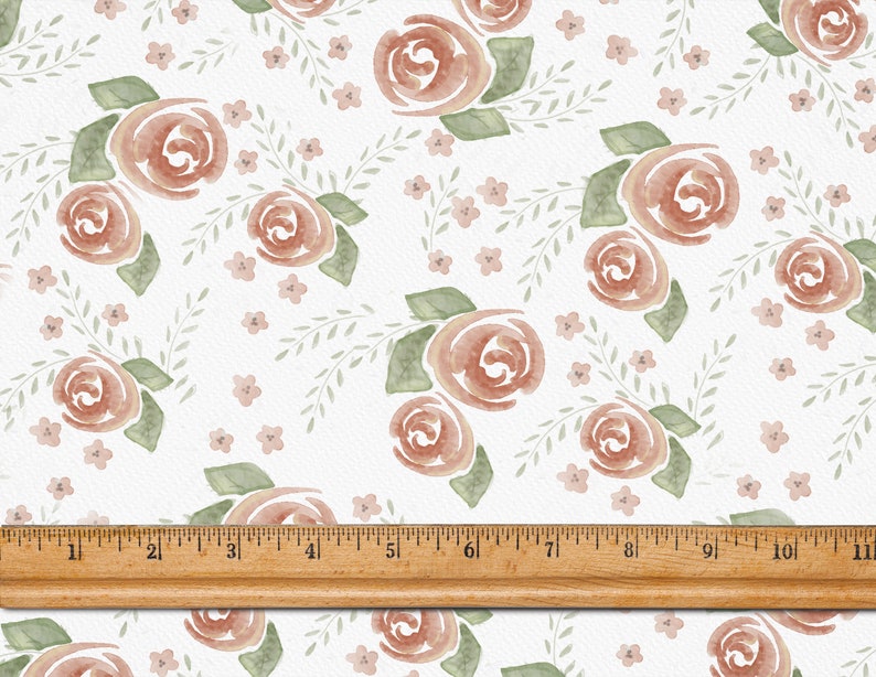 Dollhouse Wallpaper 1/12 Scale Watercolor Rose Floral Printable ...