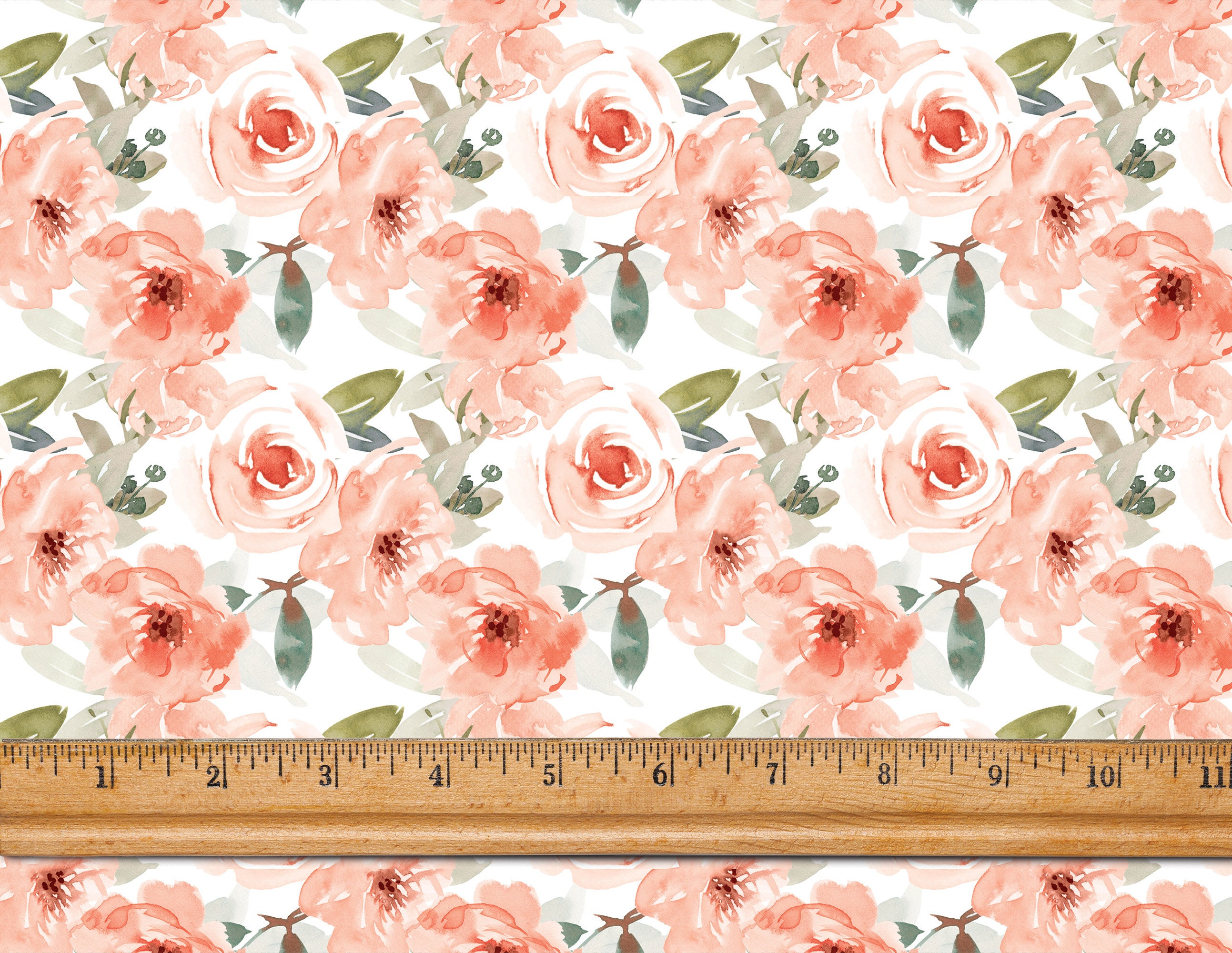 Dollhouse Wallpaper 1/12 Scale Watercolor Pink Peony Floral Printable ...