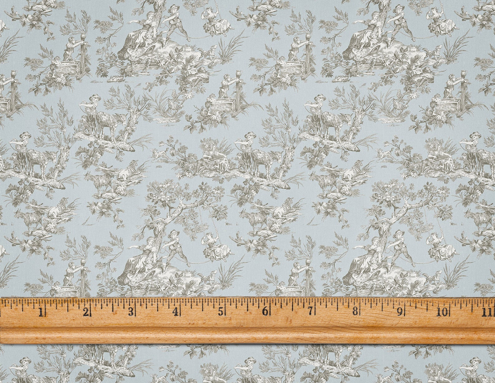 Dollhouse Wallpaper | 1/12 Scale Toile, Gray Farmhouse (digital ...