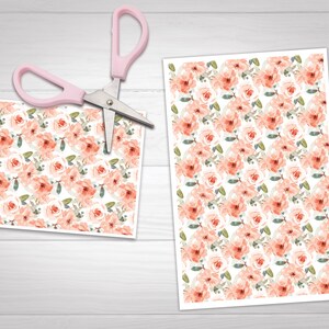 Dollhouse Wallpaper 1/12 Scale Watercolor Pink Peony Floral Printable ...