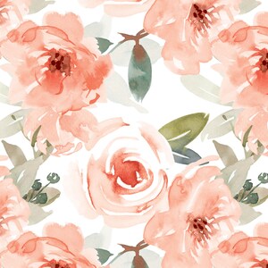 Dollhouse Wallpaper 1/12 Scale Watercolor Pink Peony Floral Printable ...