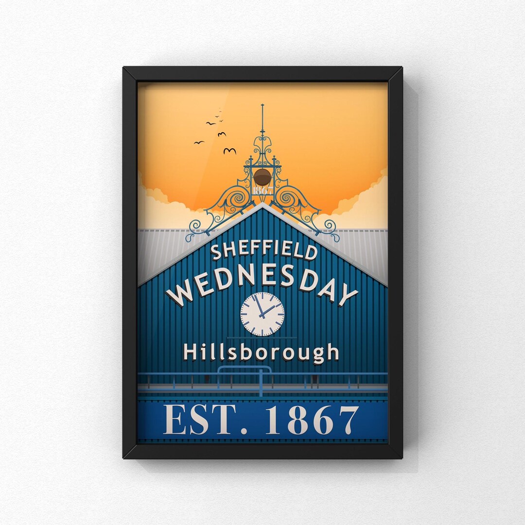 Sheffield Wednesday Hillsborough Ground Print | Minimalist SWFC Art ...