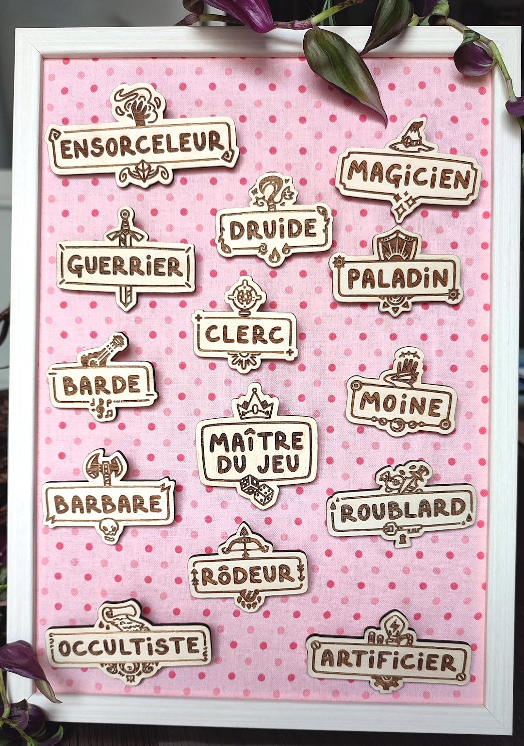 RPG Class Badge Engraved Wooden Badges for LARP, Artificer, Barbarian ...