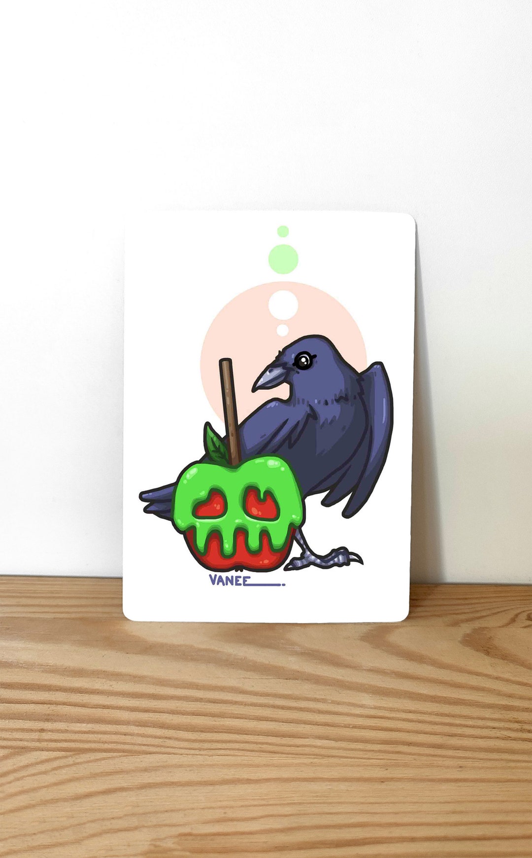 Raven Card, A6 Postcards, Cute Animals, Kawai - Etsy