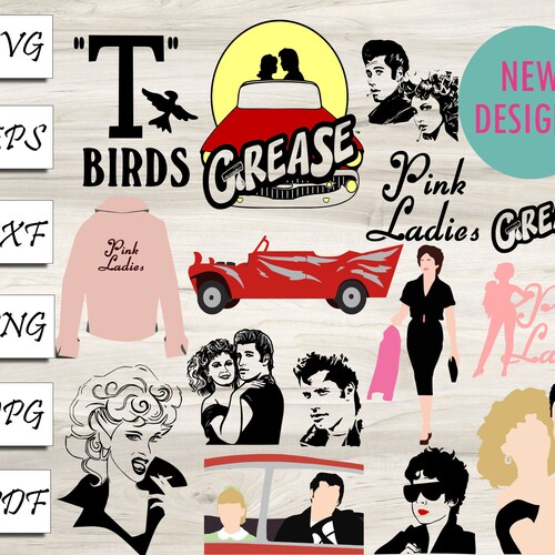 Grease SVG Cut Files T Birds Svg DXF Cutting Files Pink - Etsy