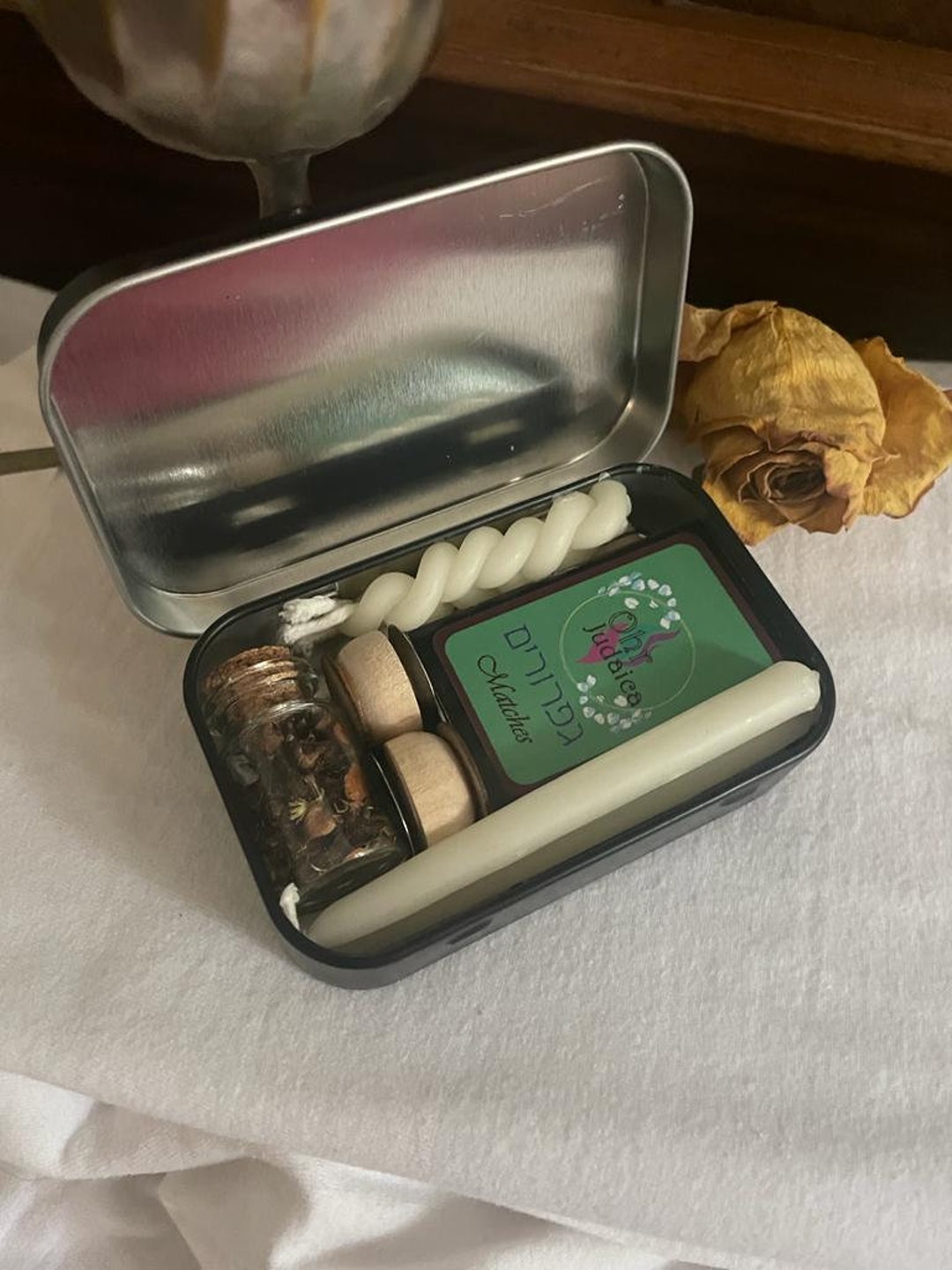 Shabbat & Havdalah Travel Kit Box - Spring Glade - SMALL - Beeswax ...