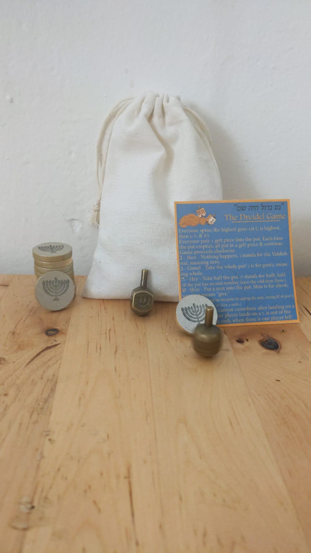 Hanukkah Dreidel Game Kit - Chanukah Dreidel Gift Game - Jewish ...