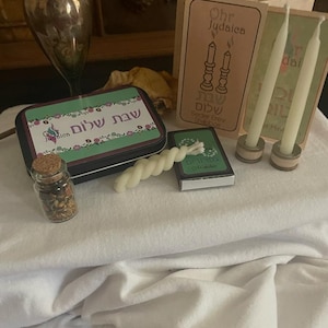 Shabbat & Havdalah Travel Kit Box - Spring Glade - SMALL - Beeswax ...