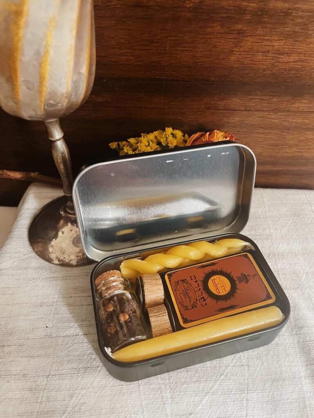 Shabbat and Havdalah Pocket-sized Travel Kit - SMALL - Beeswax Shabbat ...