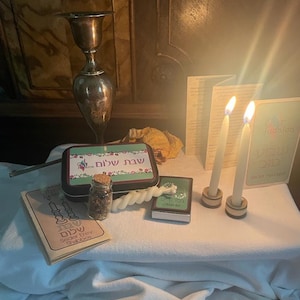 Shabbat & Havdalah Travel Kit Box - Spring Glade - SMALL - Beeswax ...