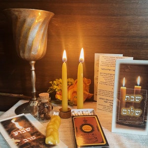 Shabbat and Havdalah Pocket-sized Travel Kit - SMALL - Beeswax Shabbat ...