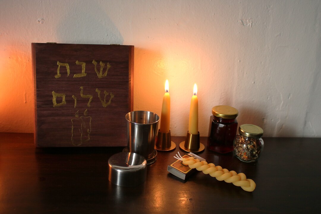 DELUXE Shabbat and Havdalah Travel Box - Rustic Judaica Rustic Shabbat ...