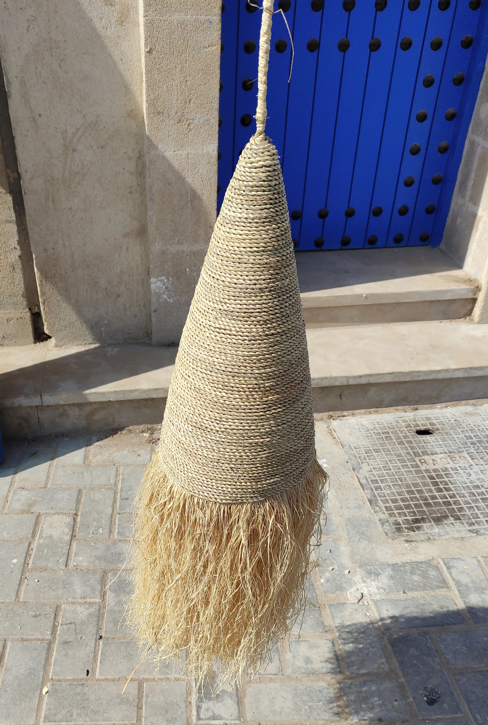 Raffia Lampshades, Natural Raffia Lampshade Pendant Light, Moroccan ...