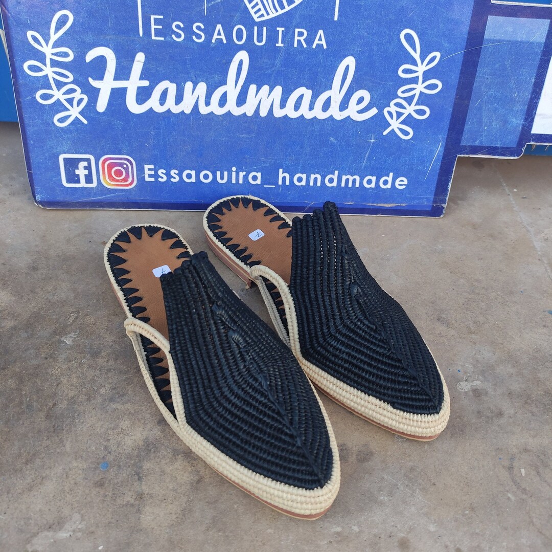 Natural Raffia Slippers, Raffia Mules,raffia Slippers Women's Sandals ...