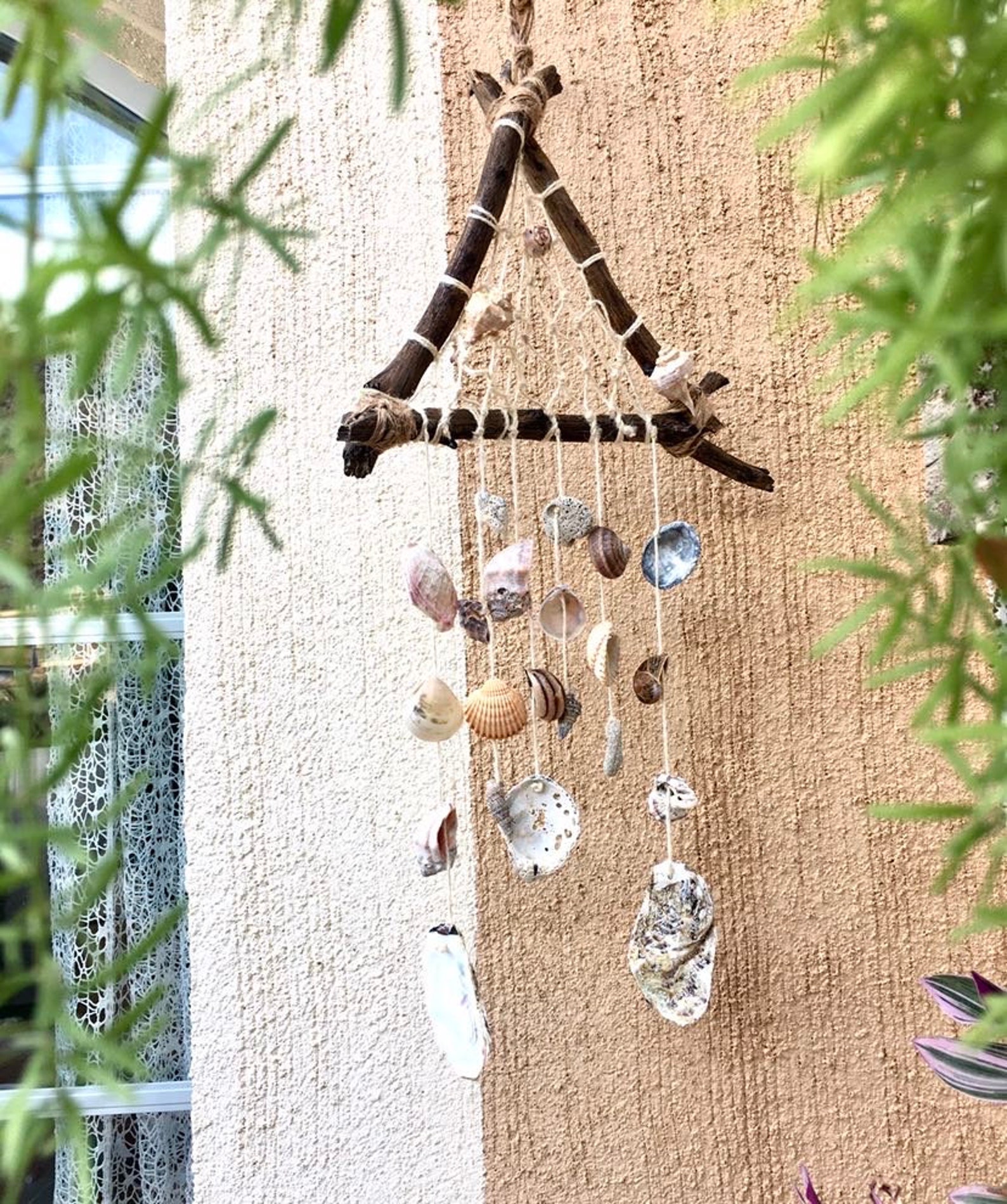 Wind Chimes Boho Natural Seashell Mediterranean Shells Garden Wind ...