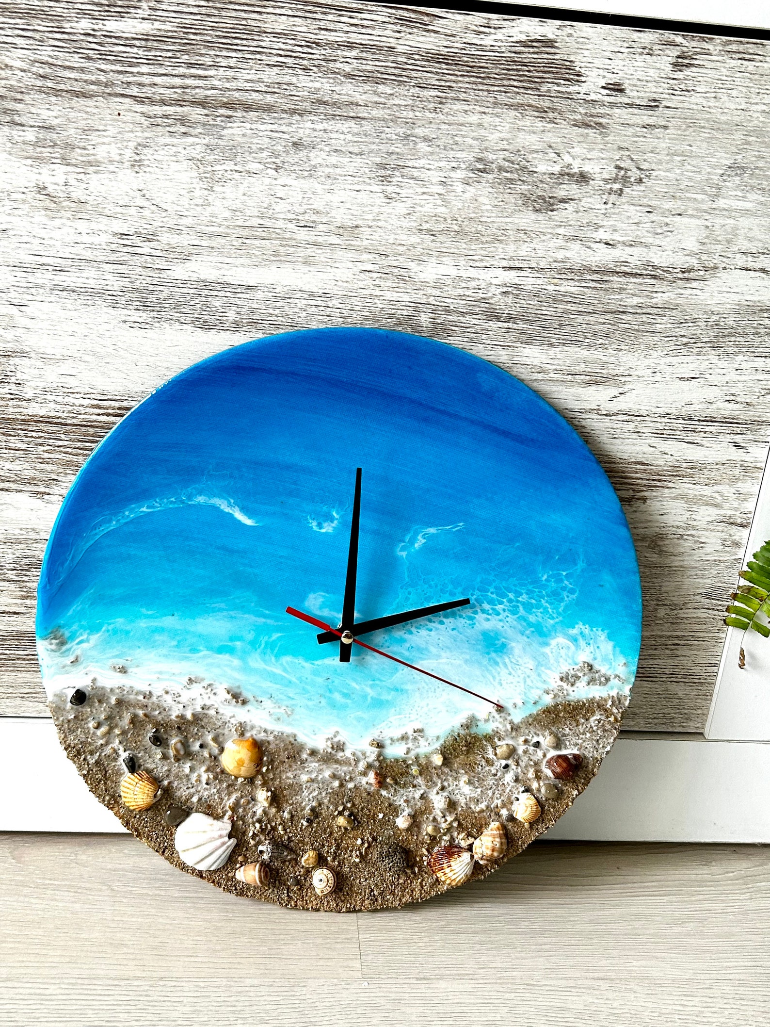 Clock Sea Resin Epoxy, Resin Epoxy Art, Resin Ocean Art, Modern Clock ...