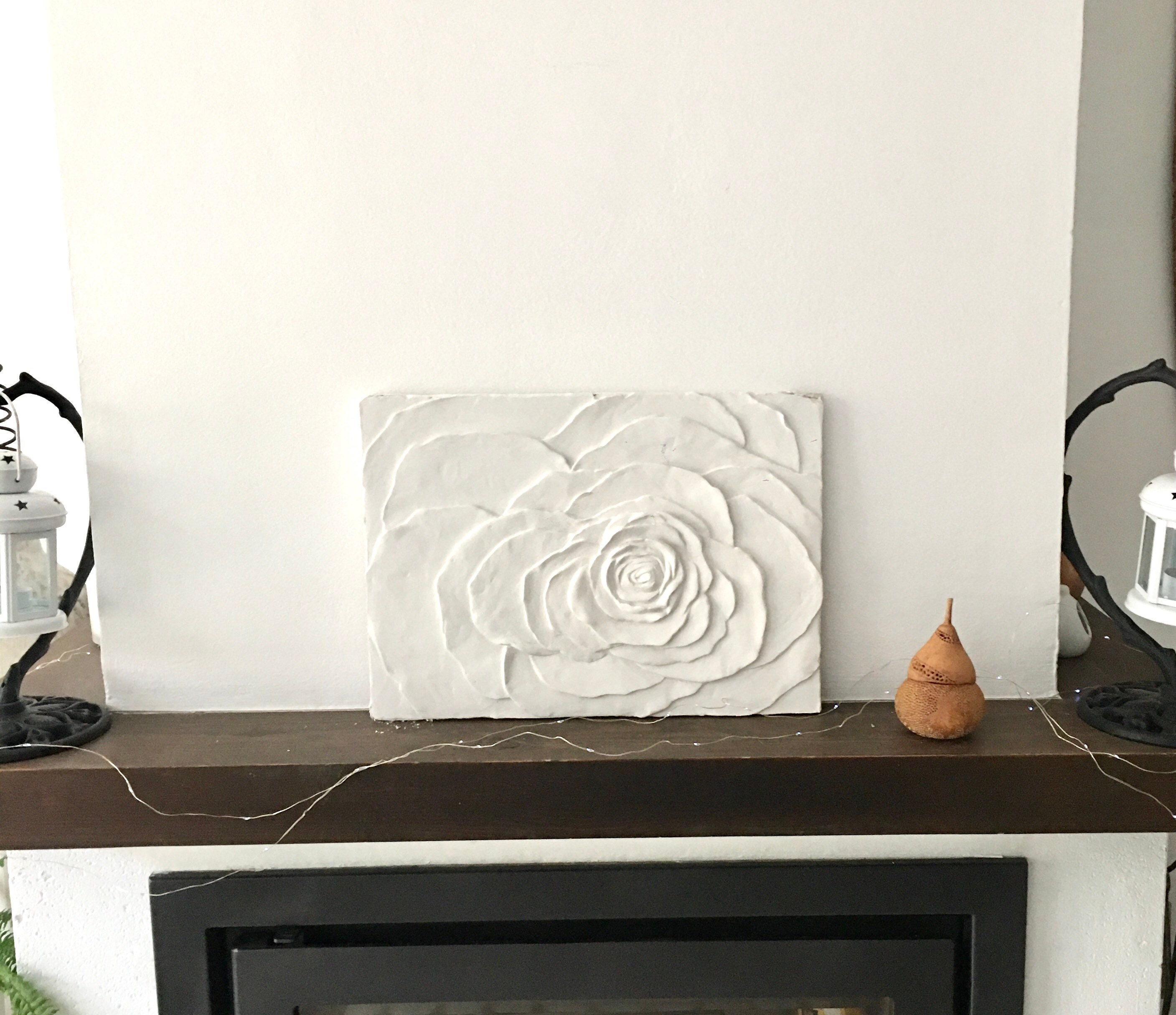 Rose,bas Relief, Sculpture Wall Art Modern Flower,texture White ...