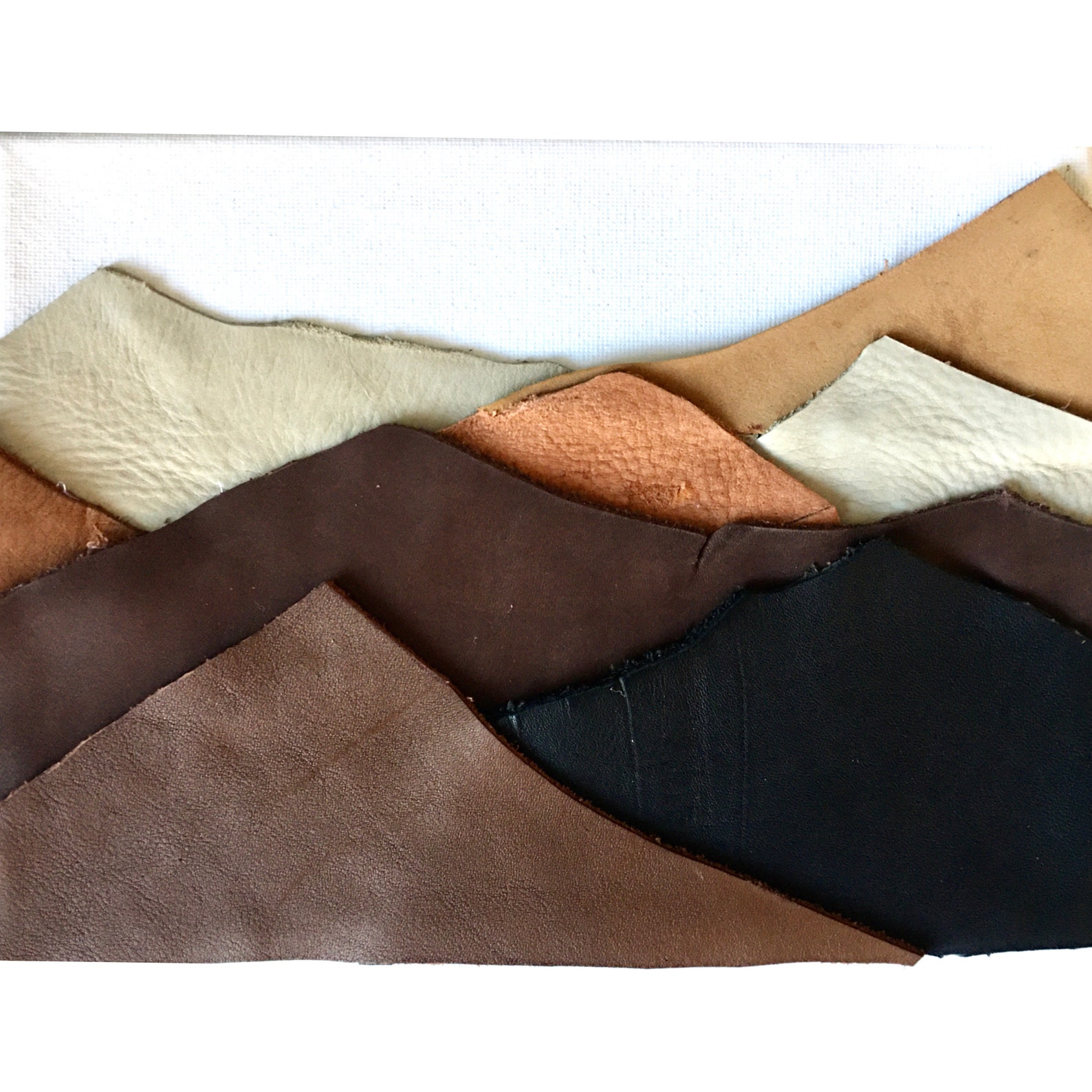 Leather Abstract Landscape Wall Art Mini Leather Mountain Boho Decor ...