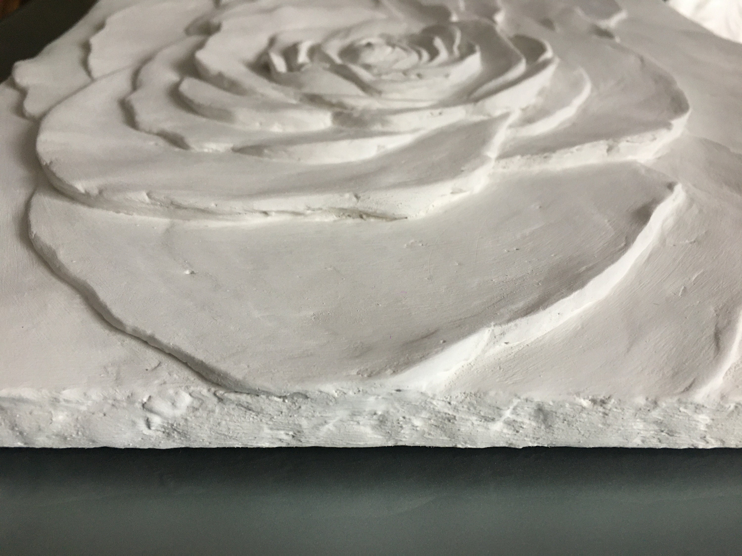 Rose,bas Relief, Sculpture Wall Art Modern Flower,texture White ...