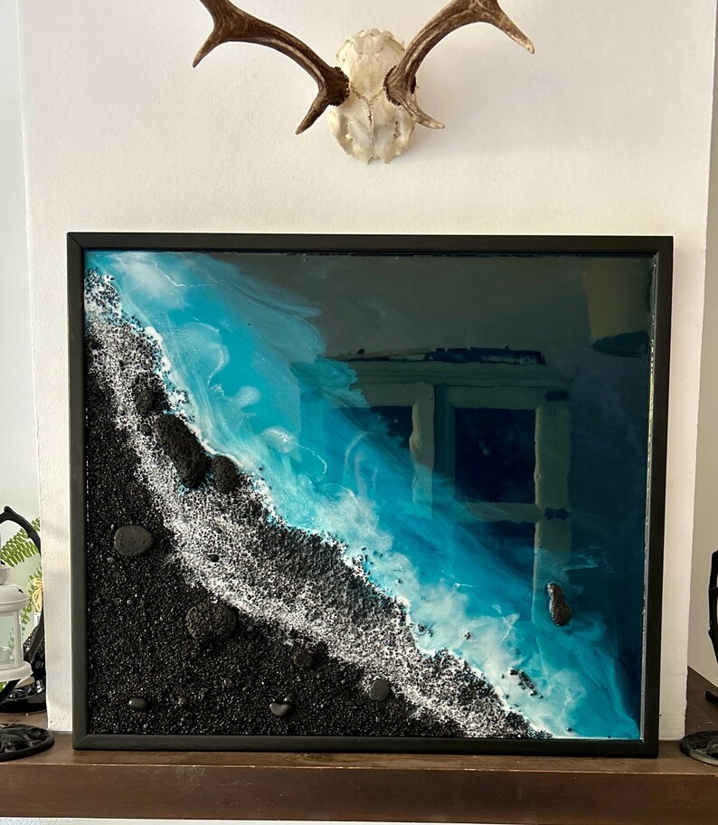 Resin Epoxy Ocean Art, Beach Resin Wall Art, 3D Ocean Wave Painting ...
