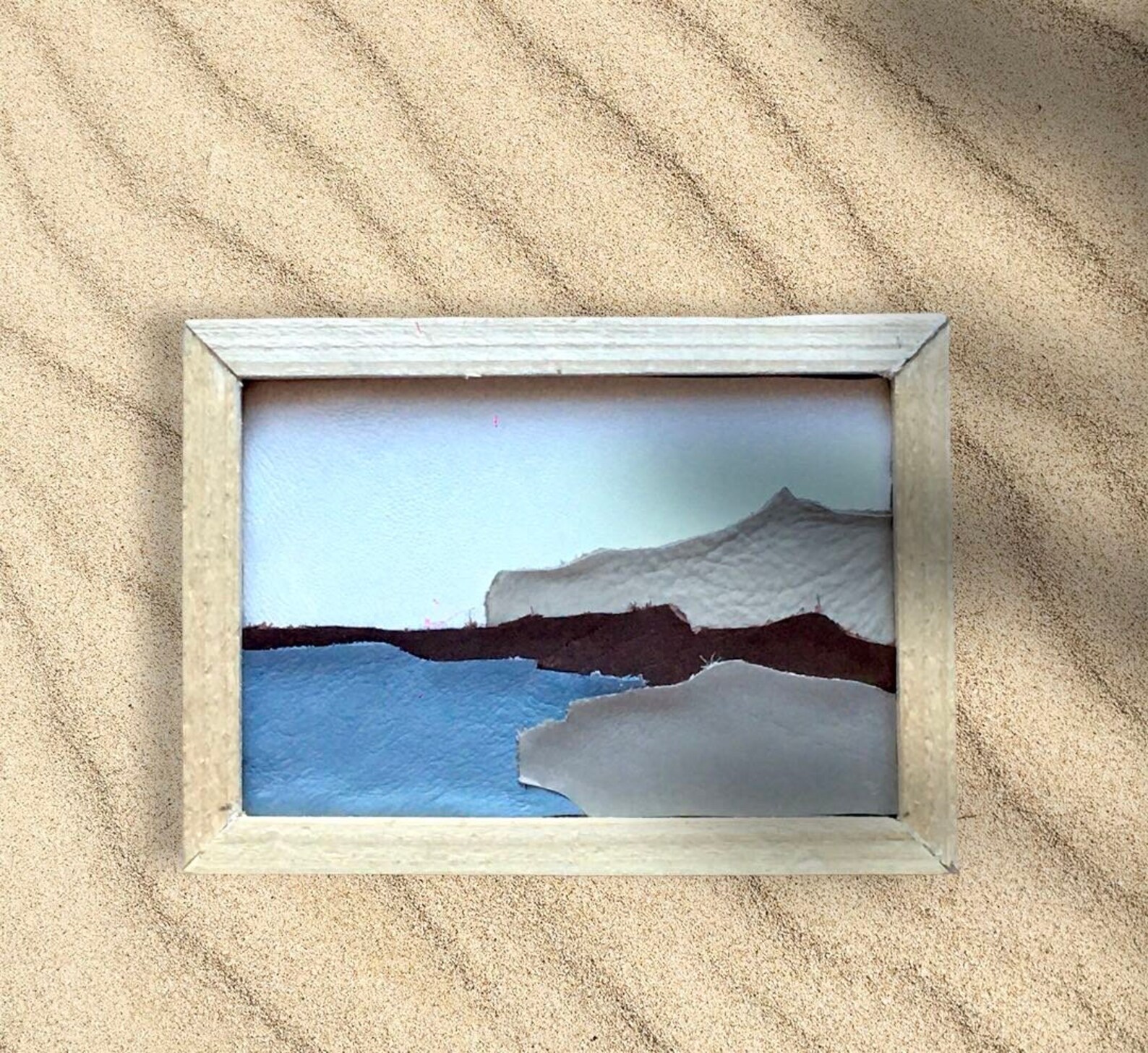 Leather Abstract Landscape Wall Art Mini Leather Mountain Boho Decor ...