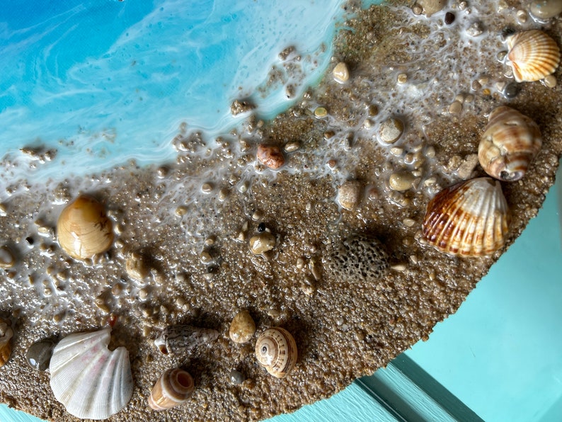 Clock Sea Resin Epoxy, Resin Epoxy Art, Resin Ocean Art, Modern Clock ...