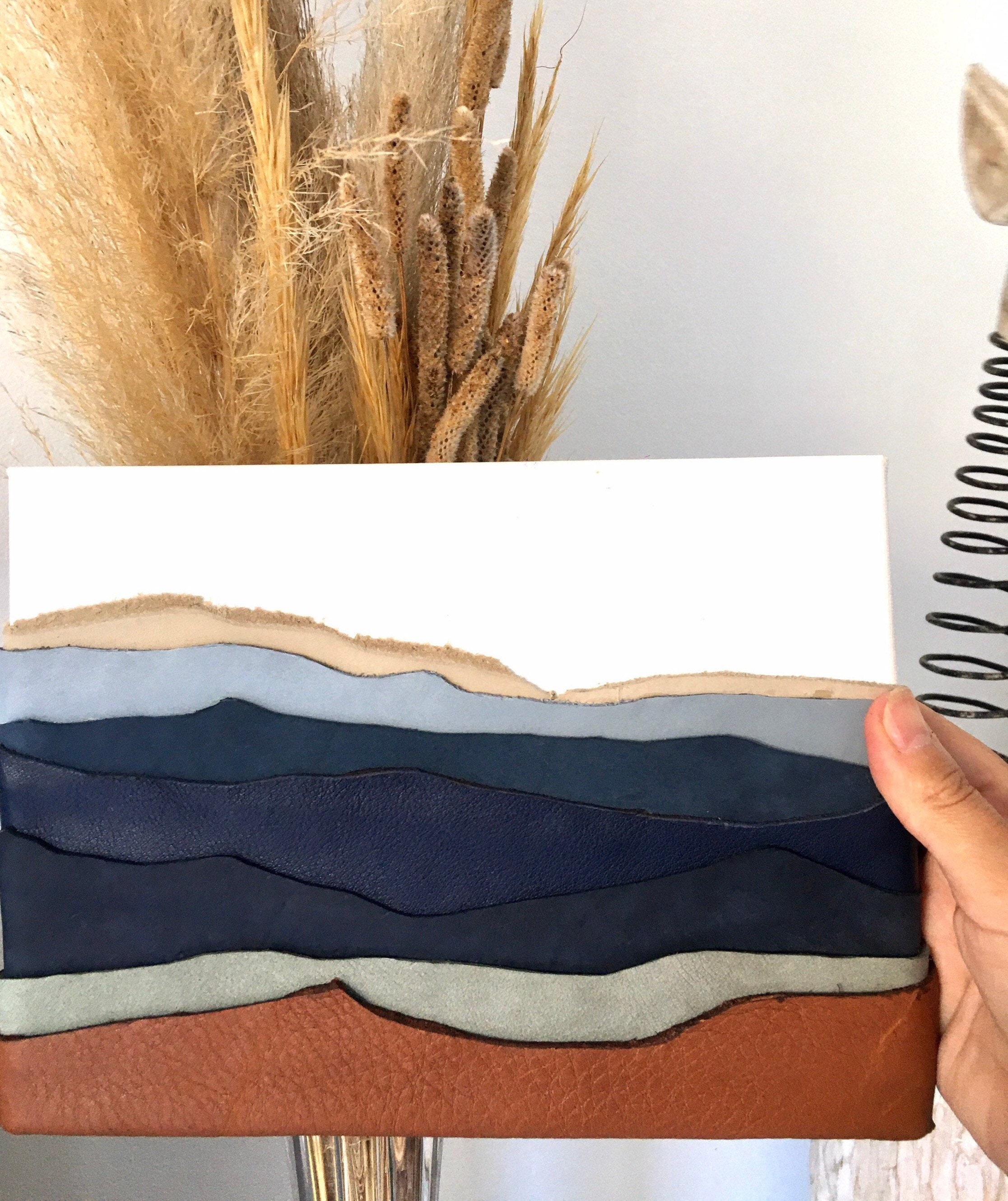 Leather Abstract Landscape Wall Art Mini Leather Abstract Mountain Boho ...