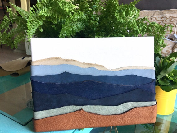 Leather Abstract Landscape Wall Art Mini Leather Abstract - Etsy