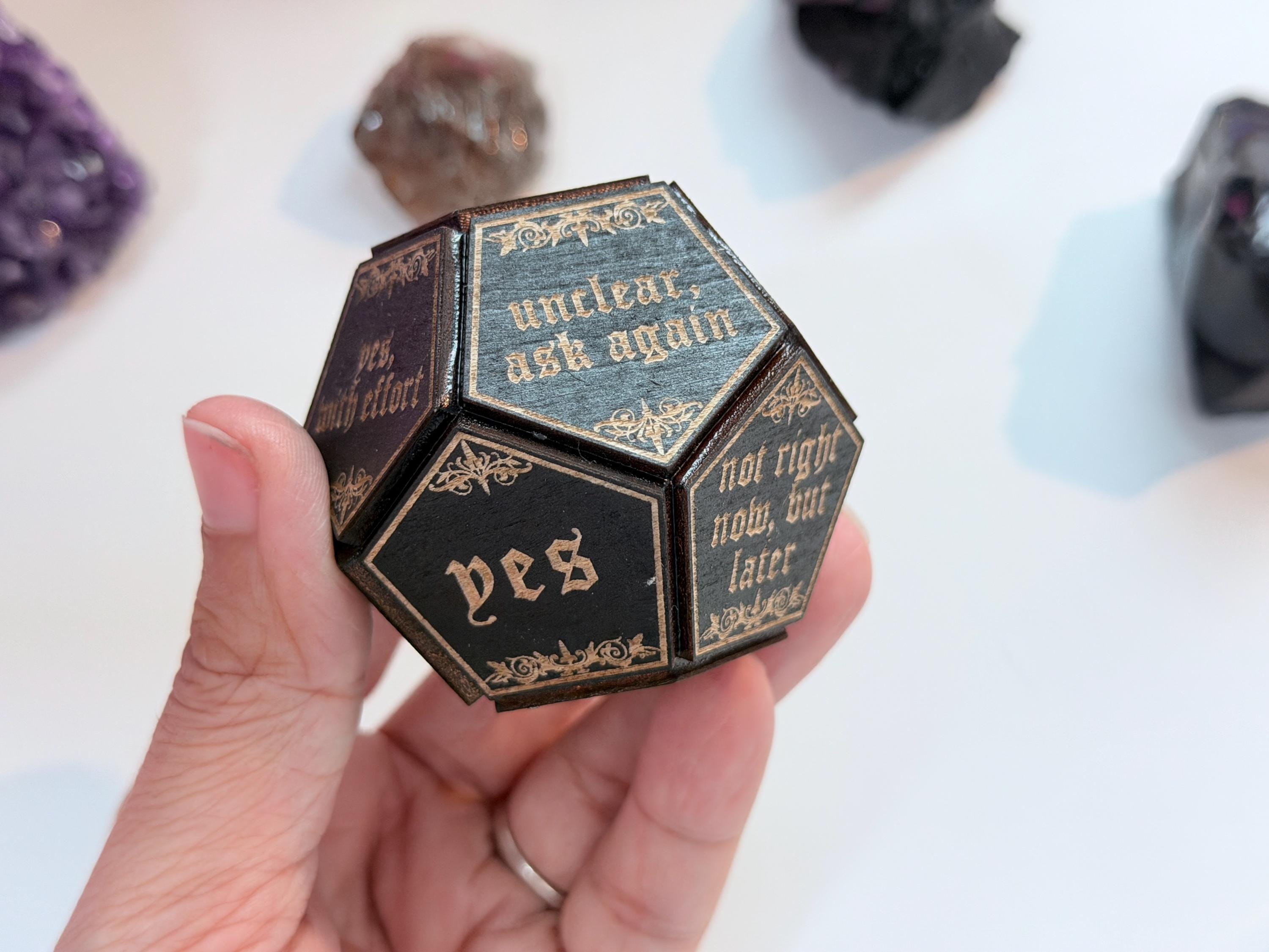Black Divination Dice Set: Fortune-telling Spiritual Tool, Witchy Gift ...