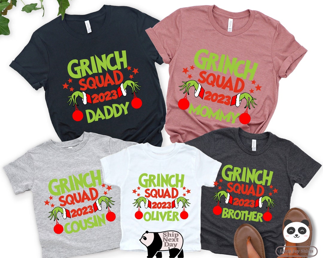 Custom Grinch Squad Shirt, 2023 Family Christmas Grinch Shirts ...