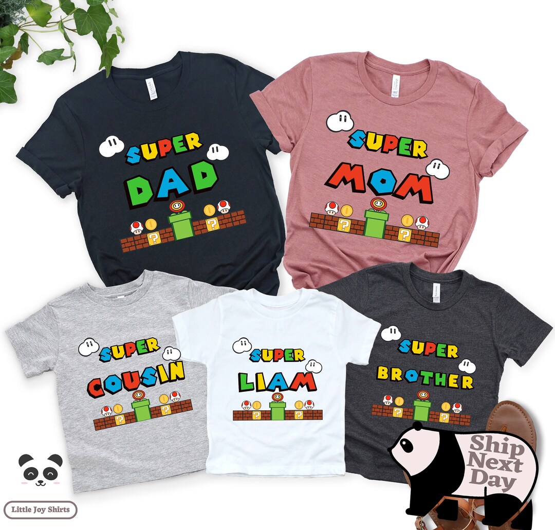 Custom Super Family Shirts, Retro Game Birthday Shirt, Super Family ...