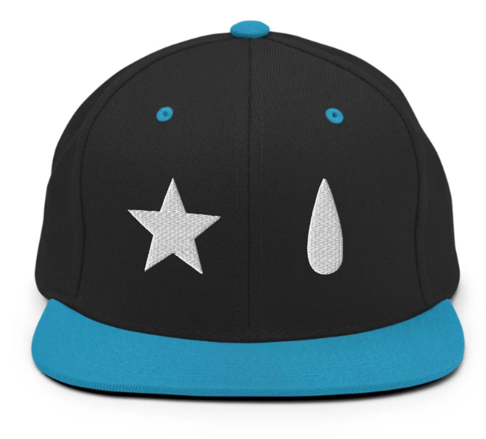 Embroidered Anime Snapback Hat, Star Teardrop Design, Harajuku Style - Etsy