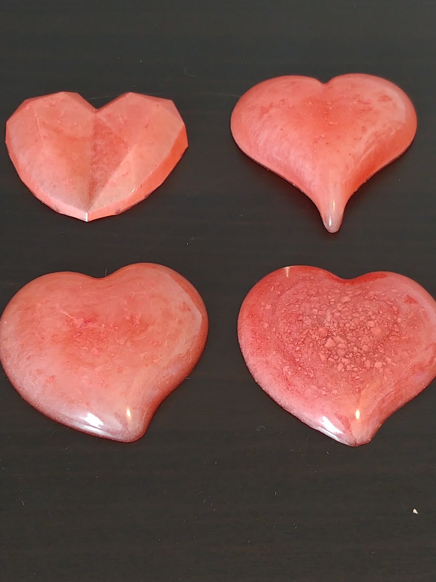 Seven Red Acrylic Crafting Hearts, Acrylic Crafting Hearts, Large ...