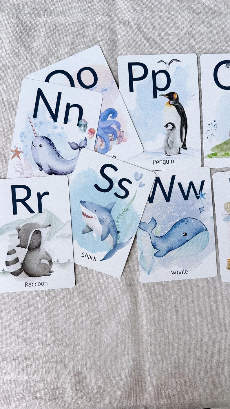 ABC English Alphabet Flashcards – Montessori Cards. Fun & Educational ...