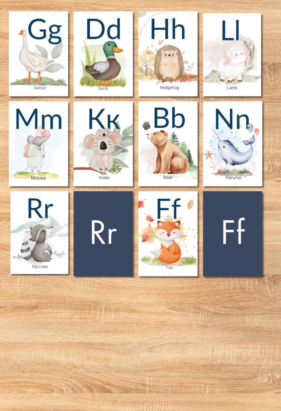 ABC English Alphabet Flashcards – Montessori Cards. Fun & Educational ...