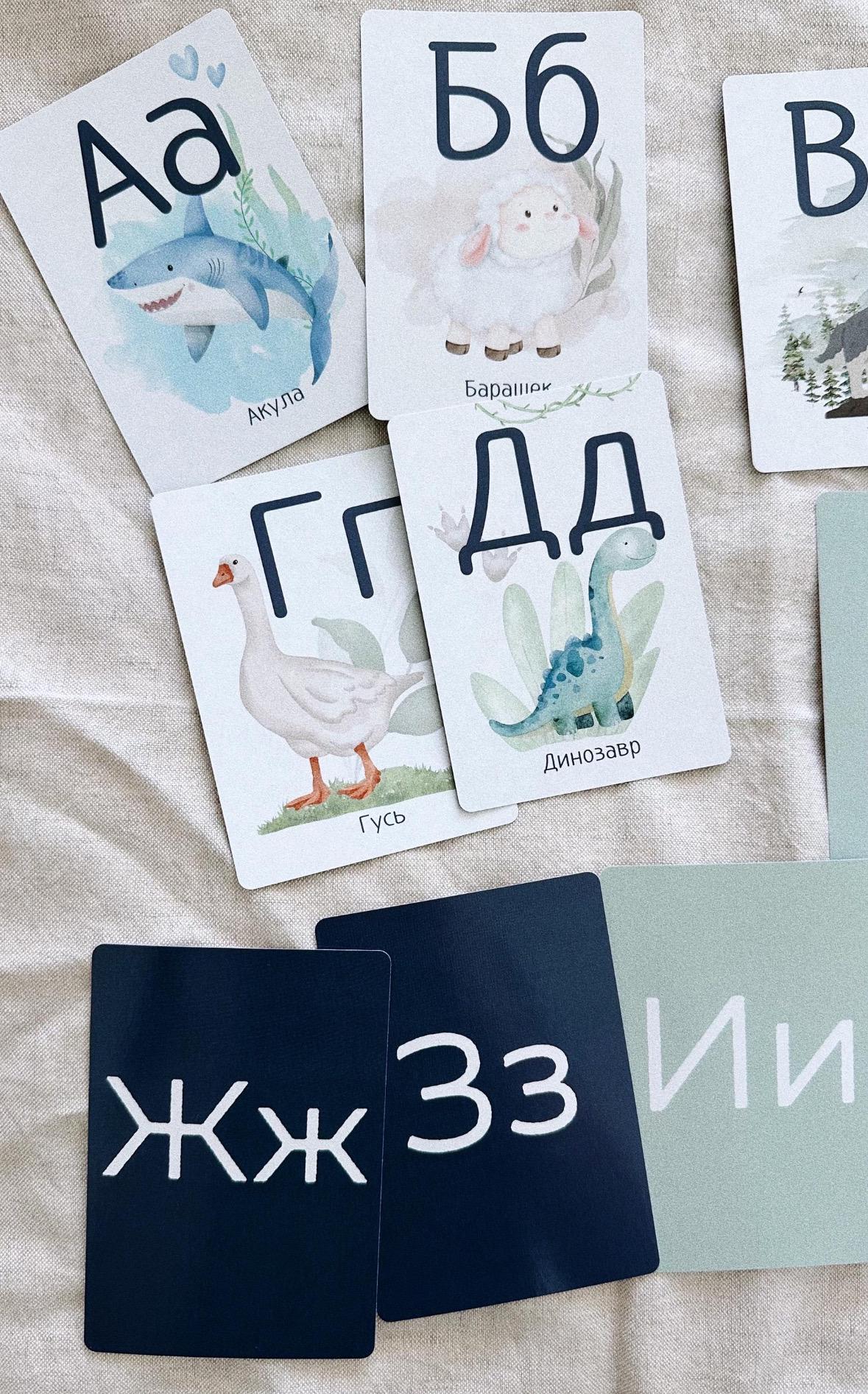 Russian Alphabet Flashcards for Kids | Montessori Style | Learn Russian ...