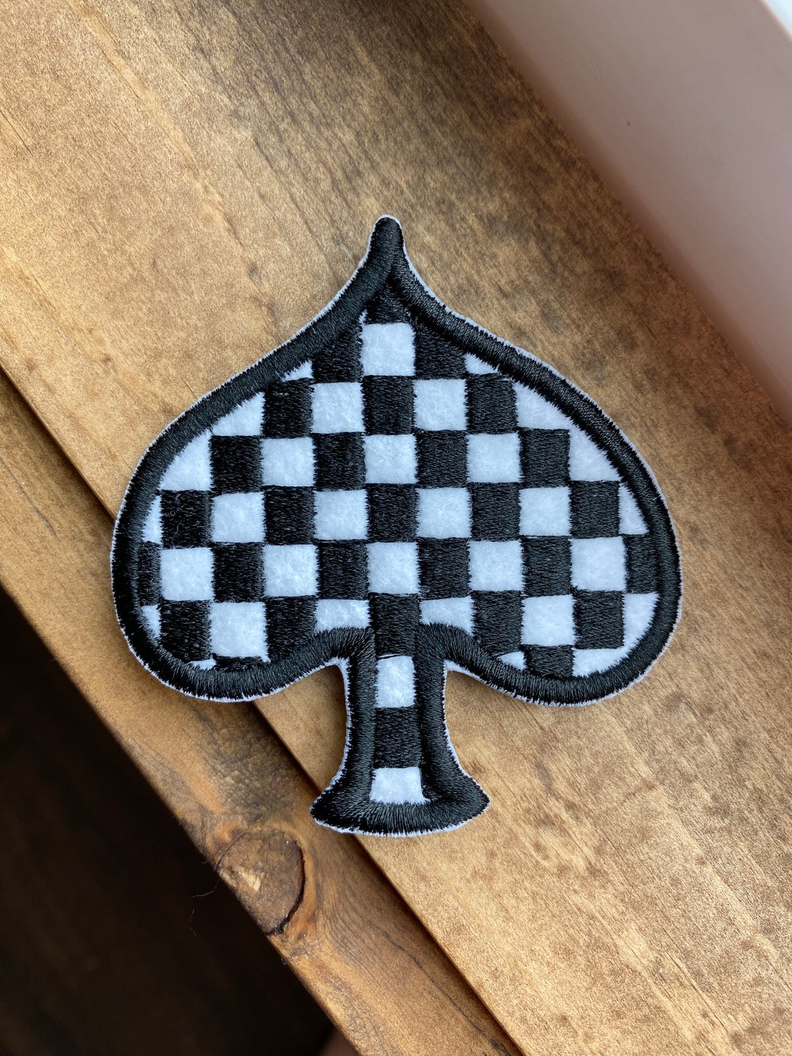 Checkered Spade Embroidery Design - Etsy