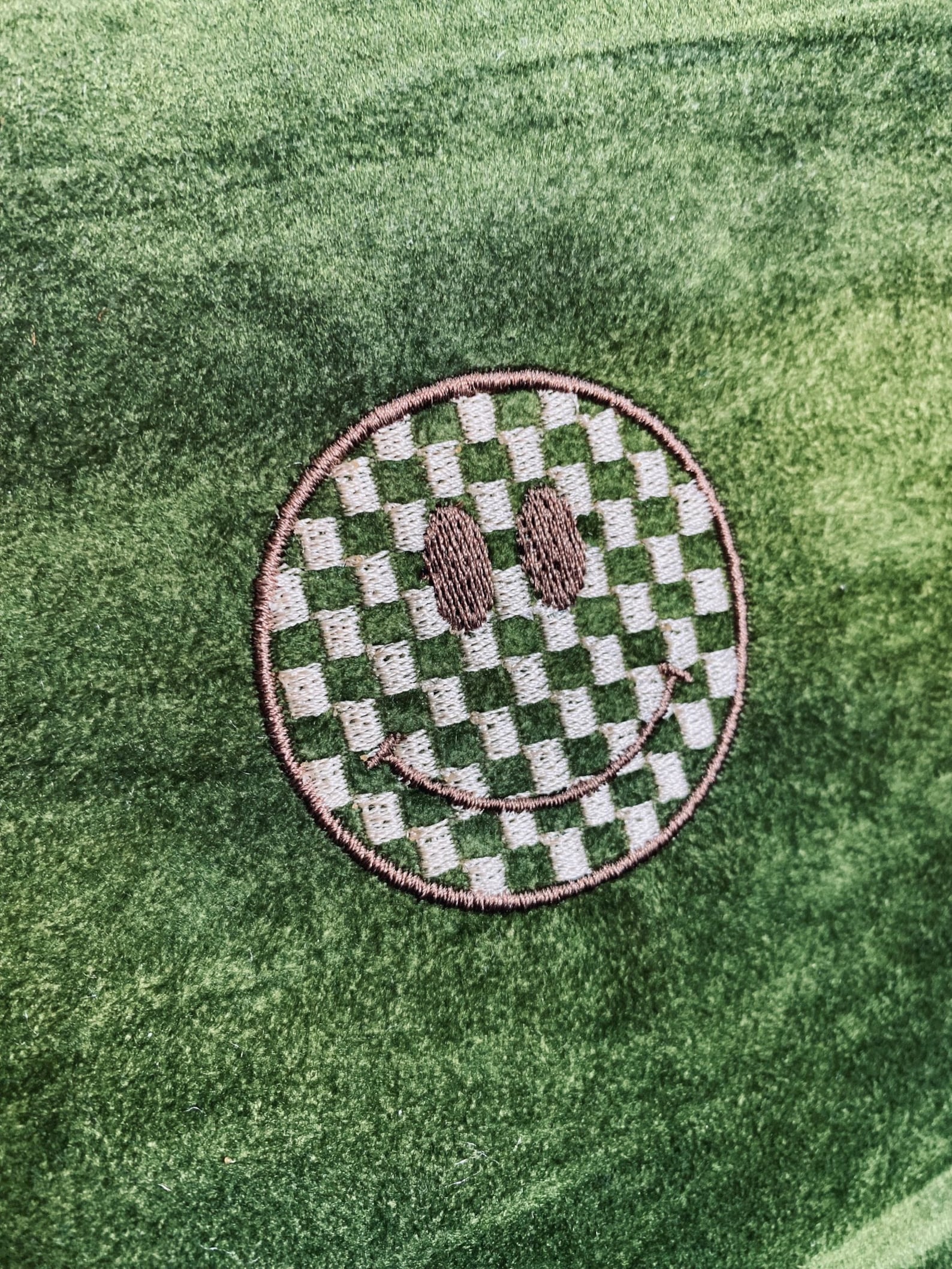 Checkered Smiley Face Embroidery Design - Etsy