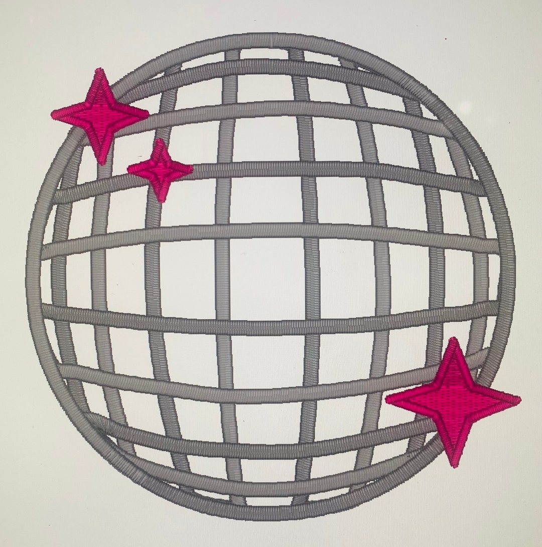 Discoball Applique Embroidery Design - Etsy