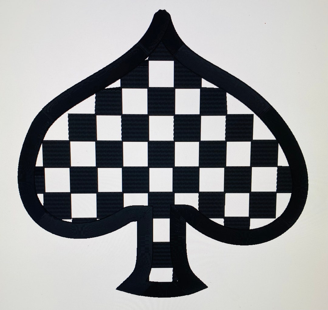 Checkered Spade Embroidery Design - Etsy
