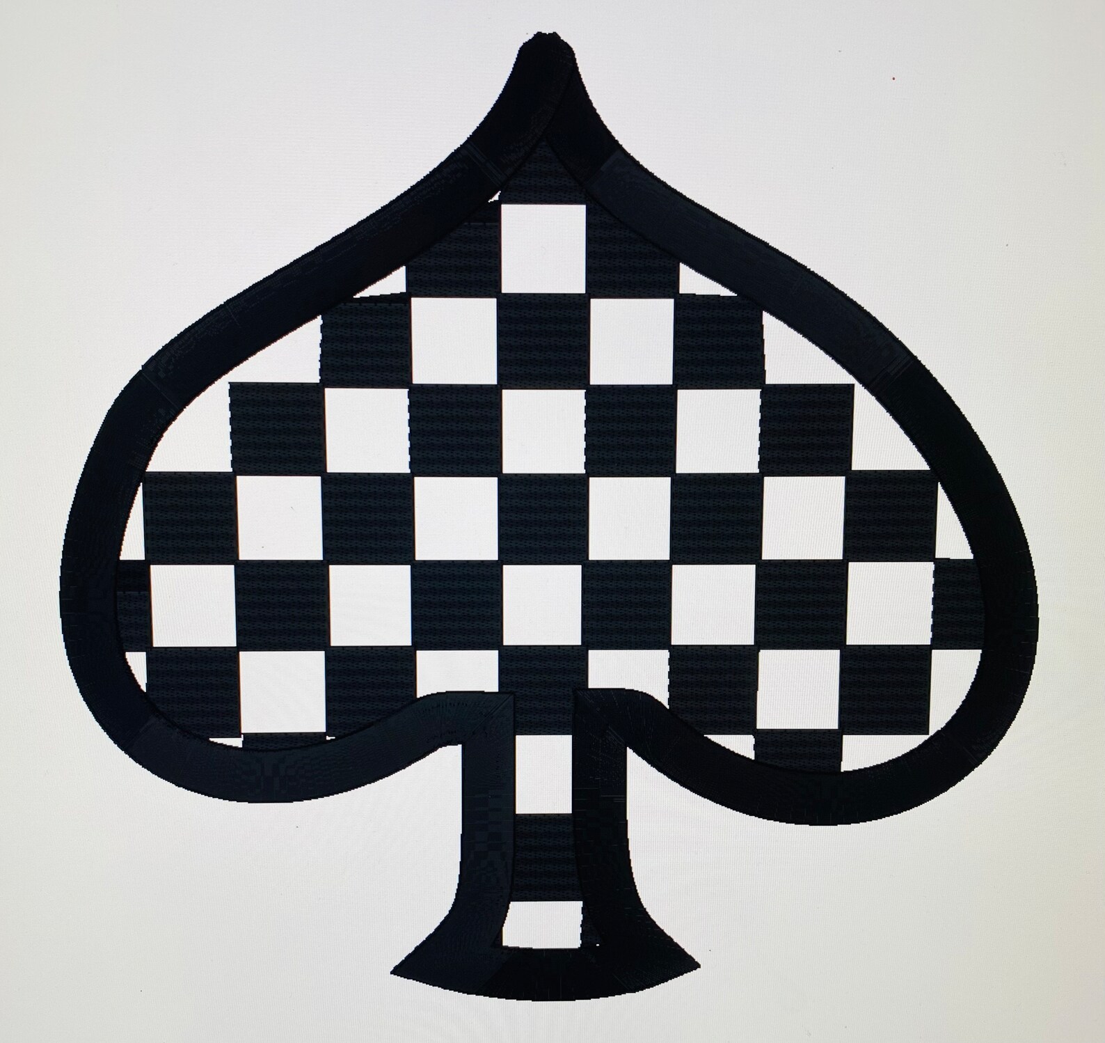 Checkered Spade Embroidery Design - Etsy