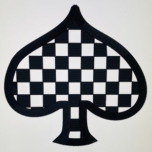 Checkered Spade Embroidery Design - Etsy