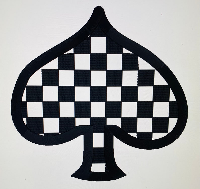 Checkered Spade Embroidery Design - Etsy
