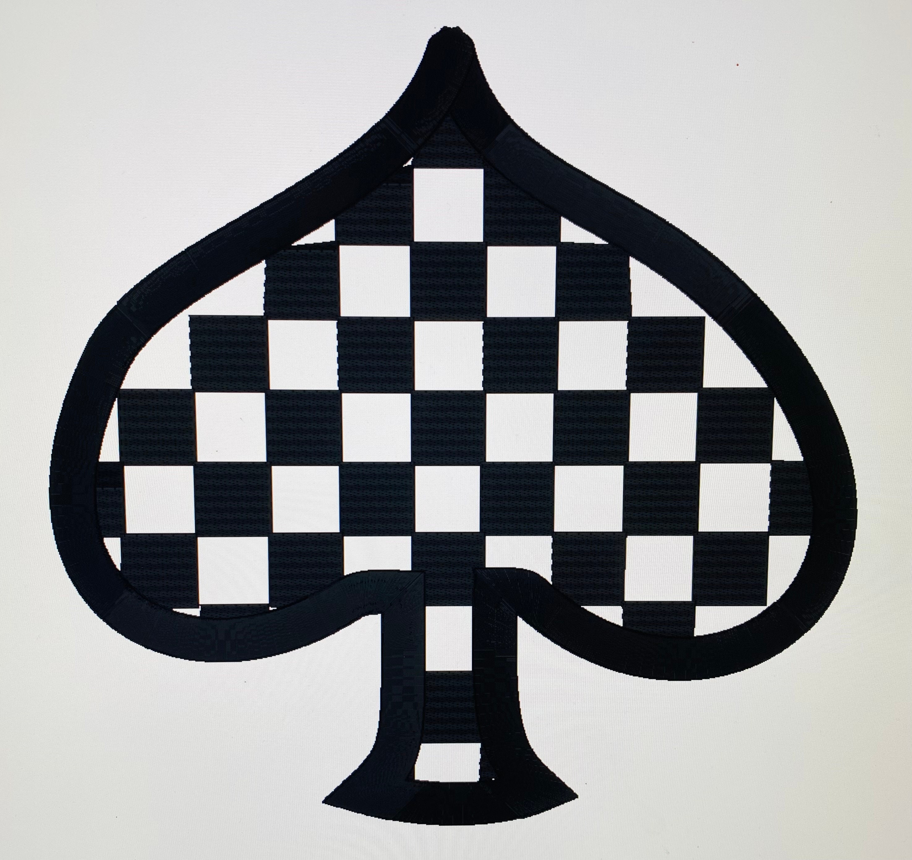 Checkered Spade Embroidery Design - Etsy