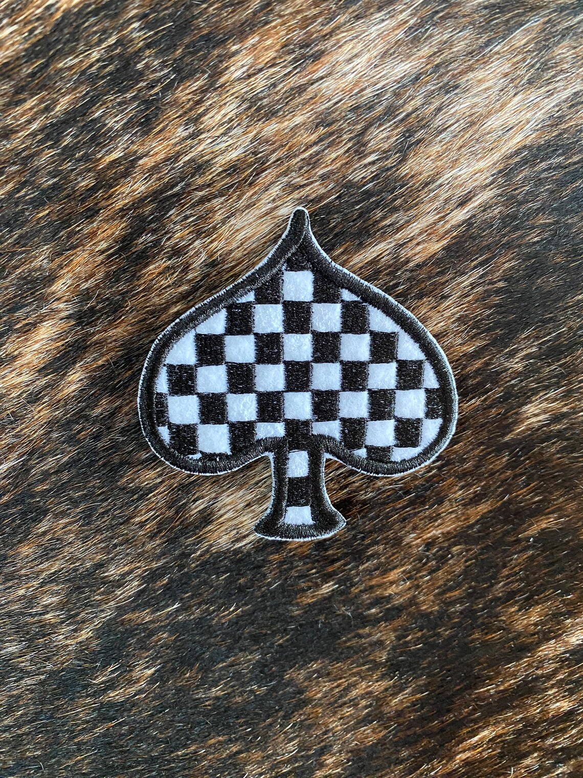 Checkered Spade Embroidery Design - Etsy