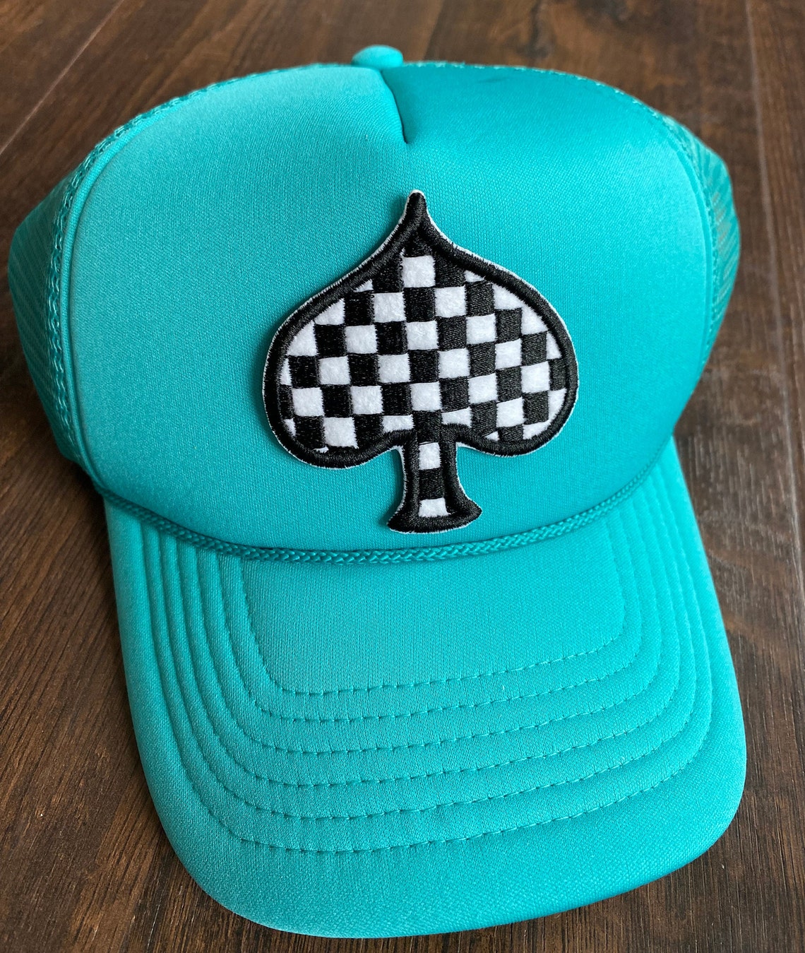 Checkered Spade Embroidery Design - Etsy