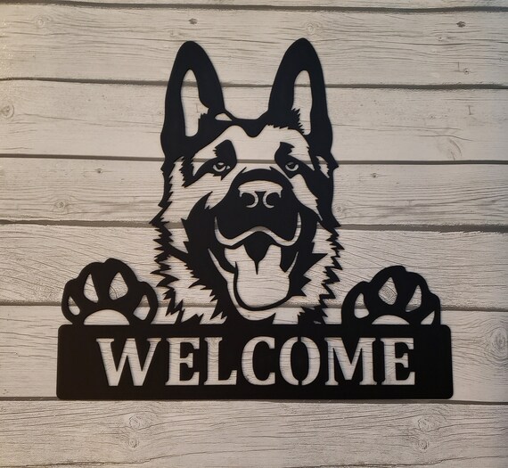 Personalized Welcome German Shepherd Metal Sign/customizable - Etsy