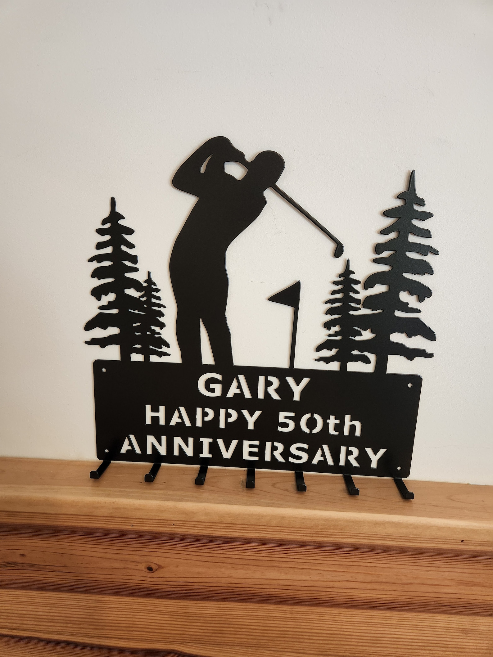 Custom Metal Golf Sign With Hooks/grandpa/pop Gift/metal Key - Etsy