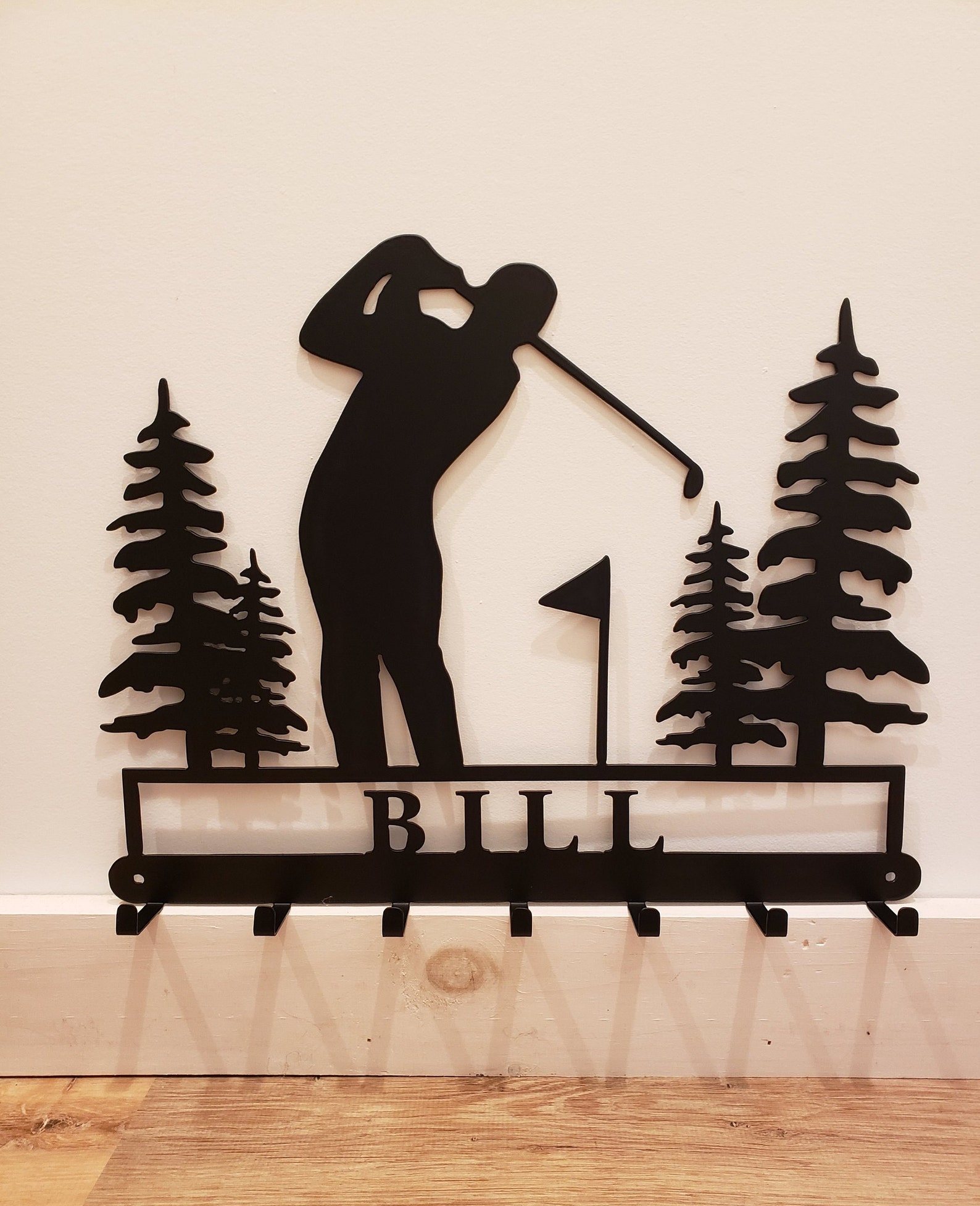 Custom Metal Golf Sign With Hooks/grandpa/pop Gift/metal Key - Etsy