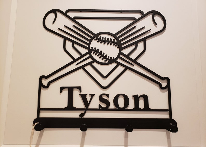 Personalized Baseball Metal Sign With Hooks/hat/ball Cap - Etsy